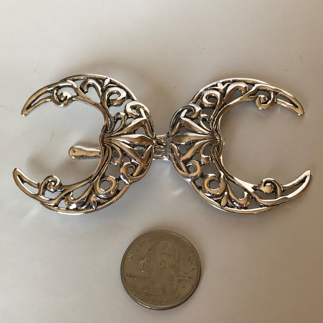 Moon Cloak Cloakclasp Double Moon Cape Closure, Fibula, Penannular - Etsy
