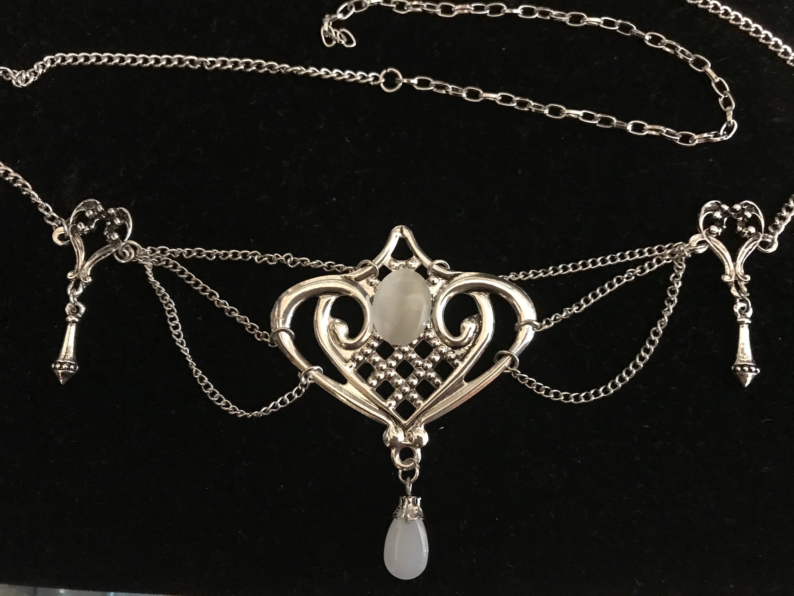 Tiara Art Nouveau Silver Circlet Diadem Crown Chainmail - Etsy