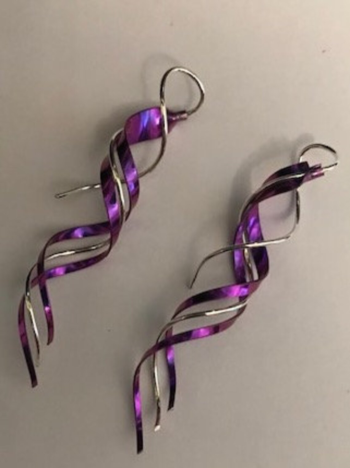 Titanium Swirls Spiral Earrings Ear Threads Sterling Silver - Etsy