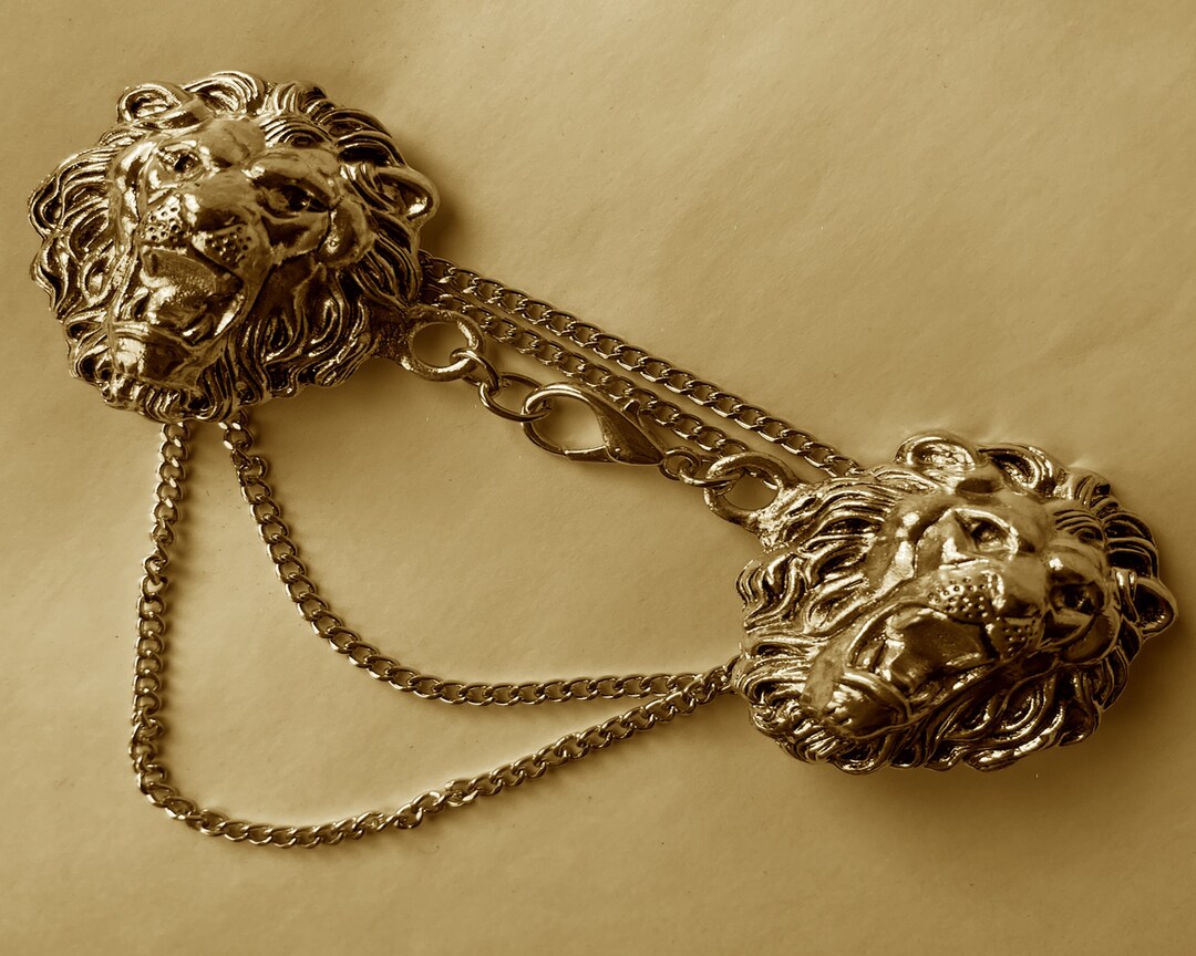 Lion Cloak Clasp Large Size 2 Inches, Penannular, Fibula, Cape Closure ...