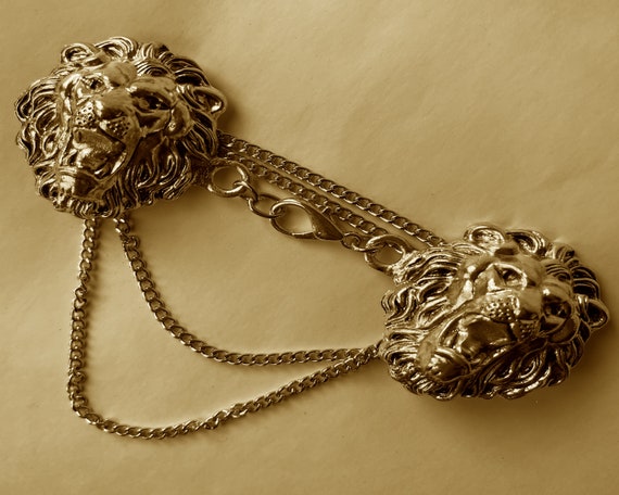 Lion Cloak Clasp Large Size 2 Inches Penannular Fibula Cape | Etsy