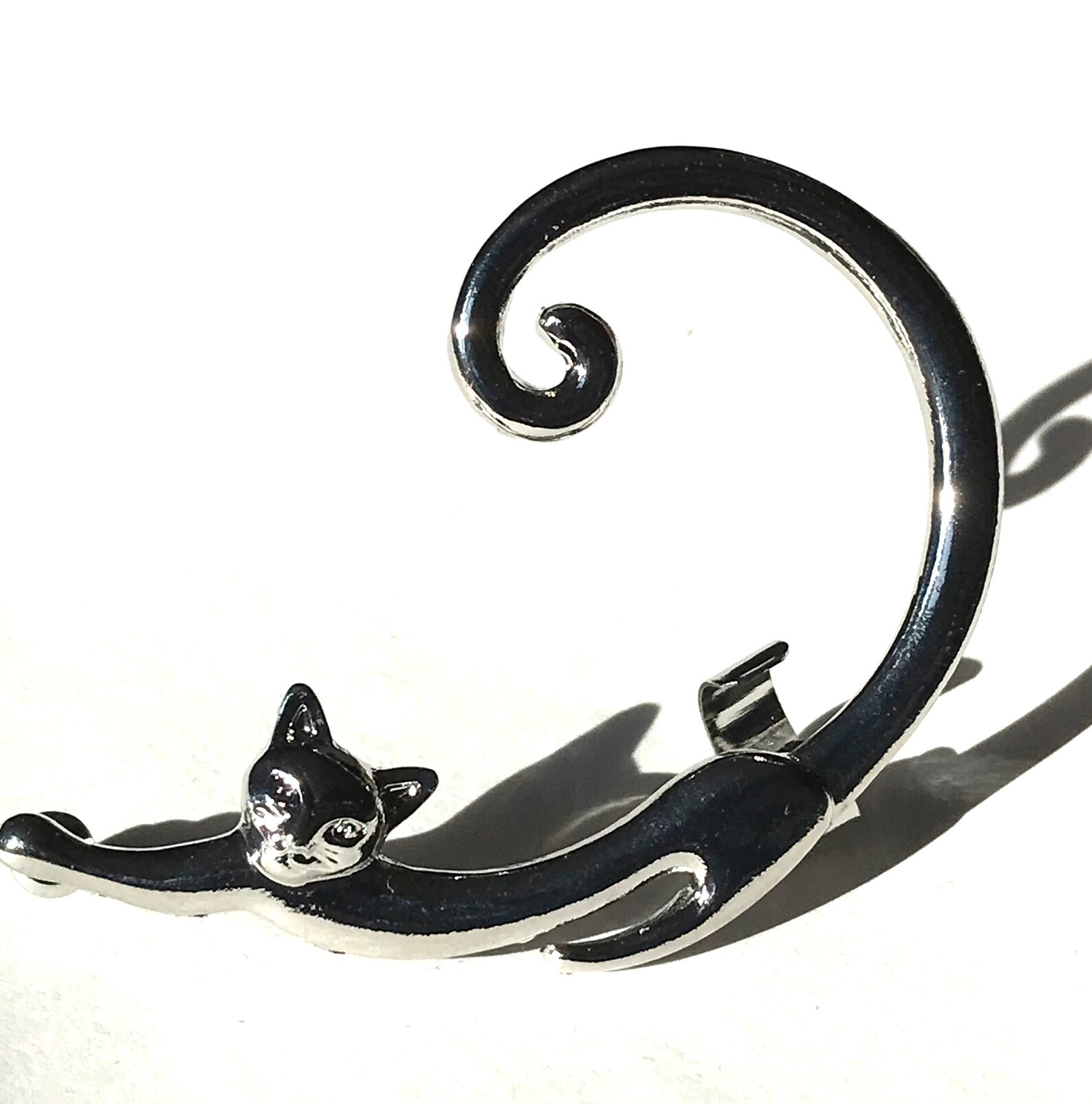Cat Ear Cuff With Attached Post Silver Plated - Etsy