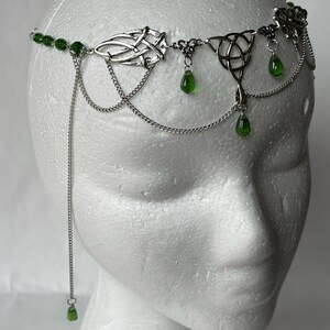 Celtic Tiara Circlet, Diadem, Crown Chainmail Green, Purple, Red or ...