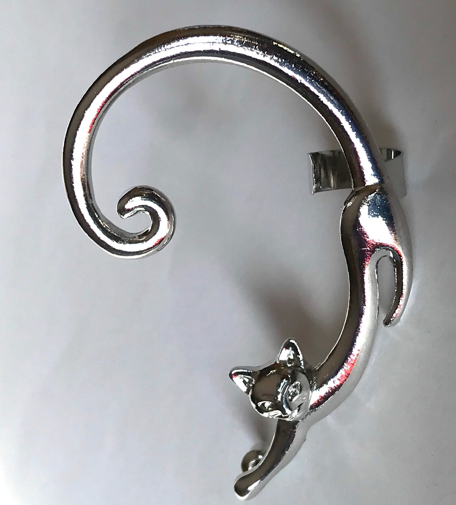 Cat Ear Cuff With Attached Post Silver Plated - Etsy