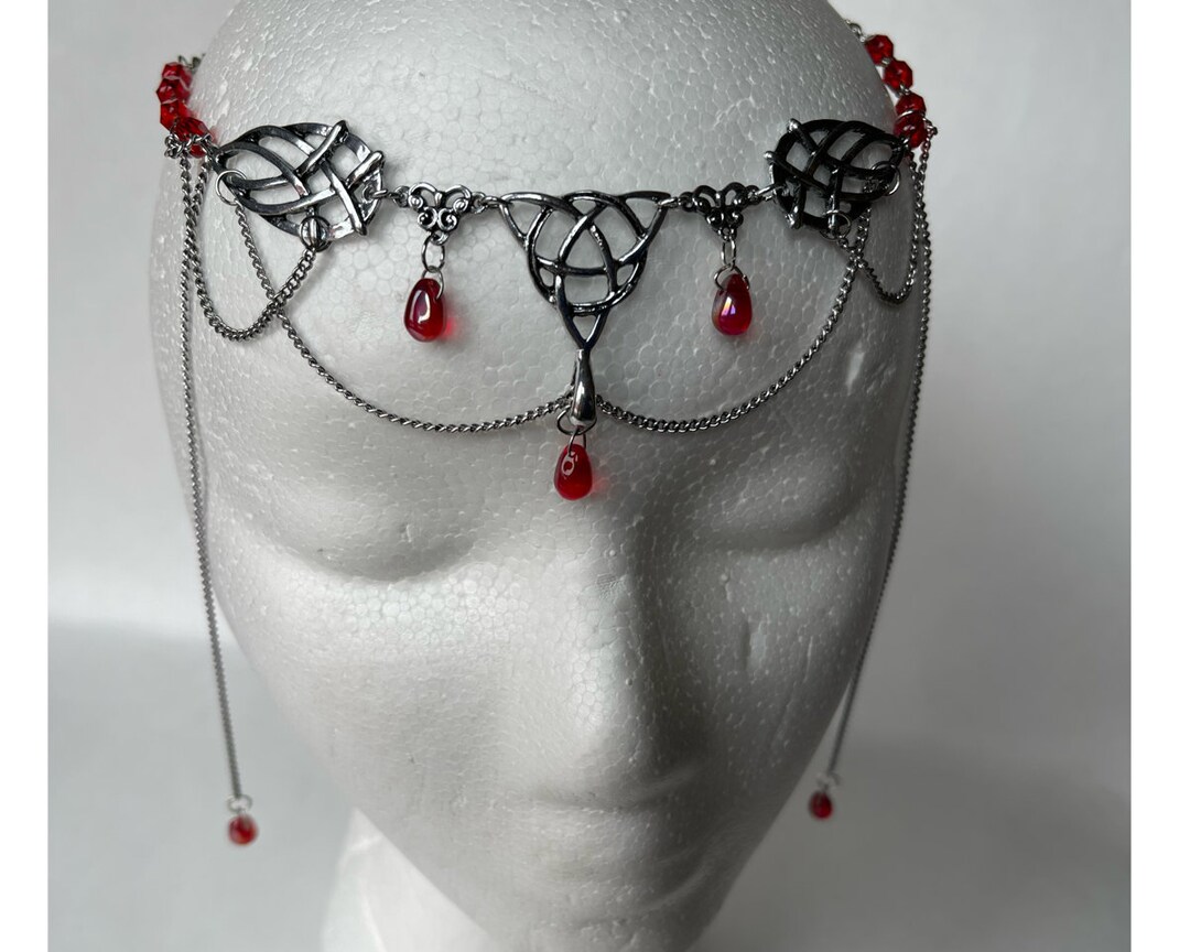 Celtic Tiara, Chain Mail, Circlet, Diadem Red, Green Blue or Purple - Etsy