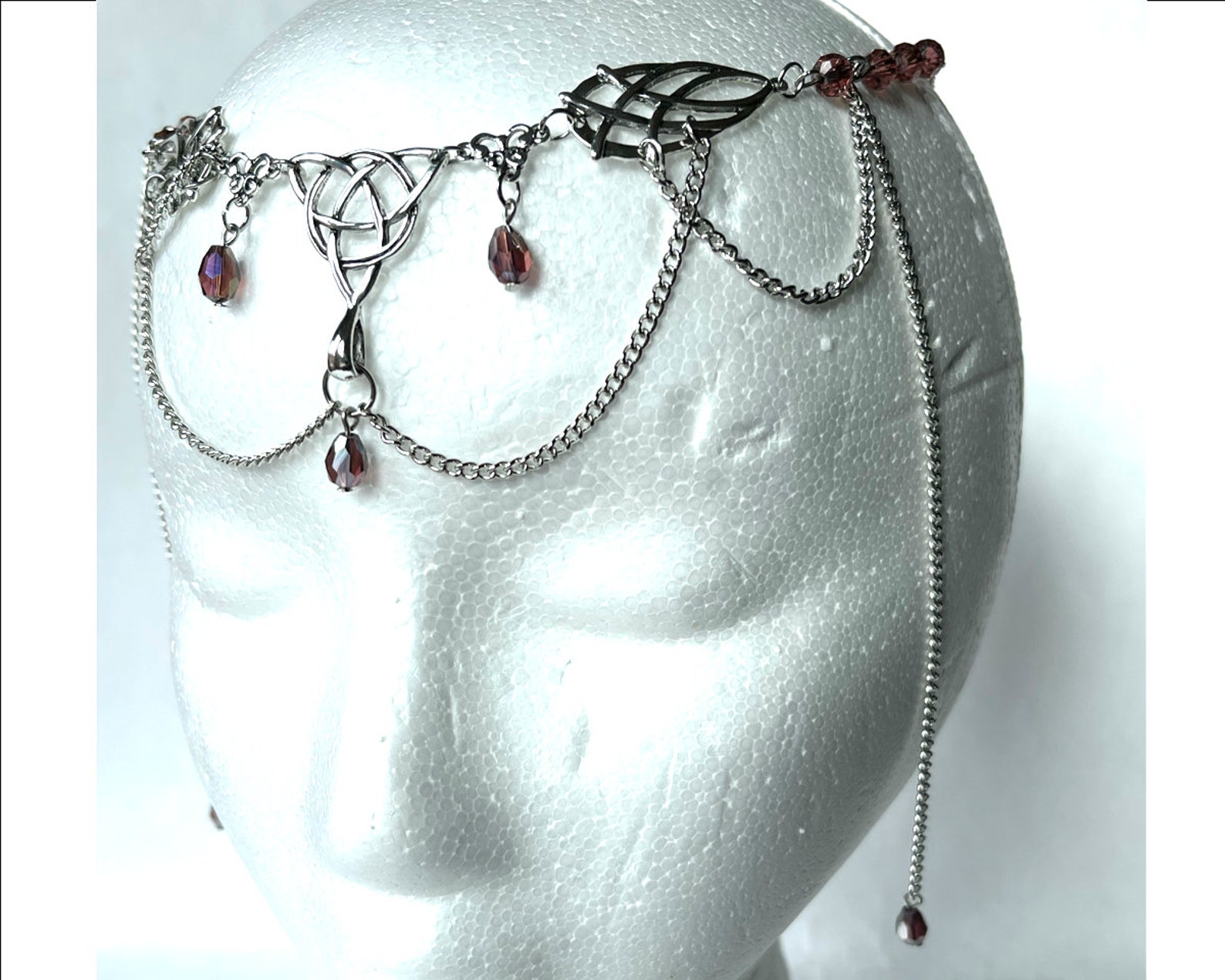 Chain Mail Celtic Tiara Circlet Diadem Purple Blue Red or - Etsy