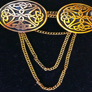 Celtic Cloak Clasp Gold Button , Endless Chain. Cape Closure, Fibula ...