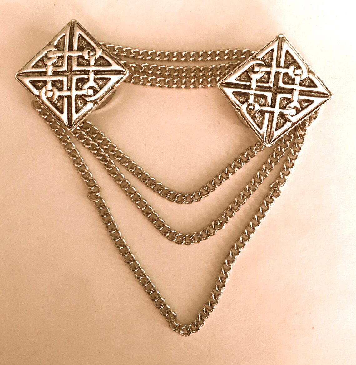 Celtic Cloak Clasp With Endless Chain Screw on Style - Etsy