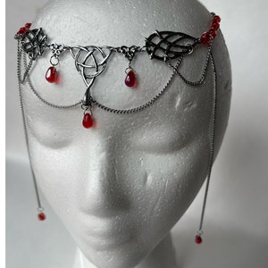 Celtic Tiara Circlet, Diadem, Crown Chainmail Green, Purple, Red or ...