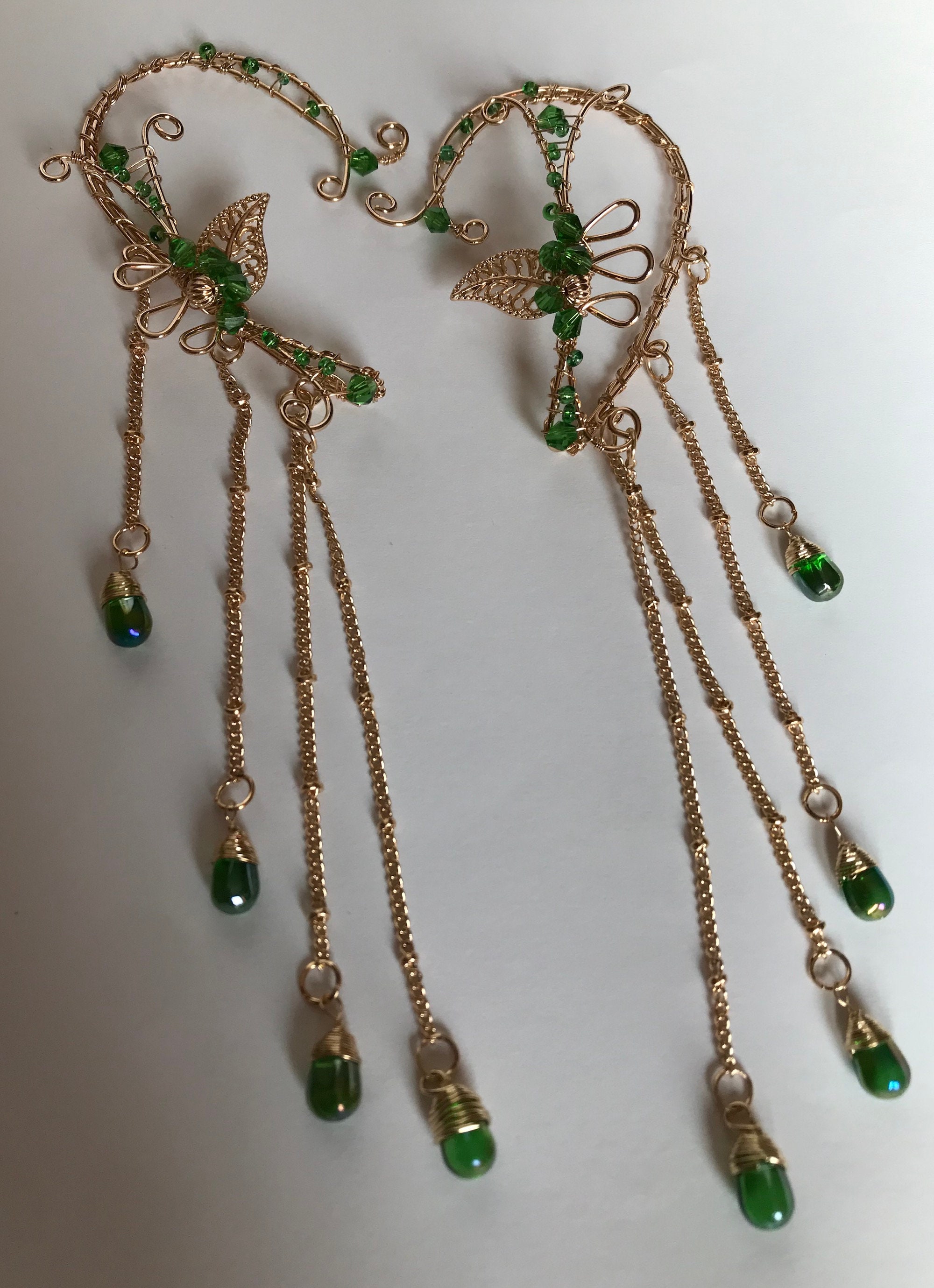 Elf Ears Gold Plate and Black Pair - Etsy