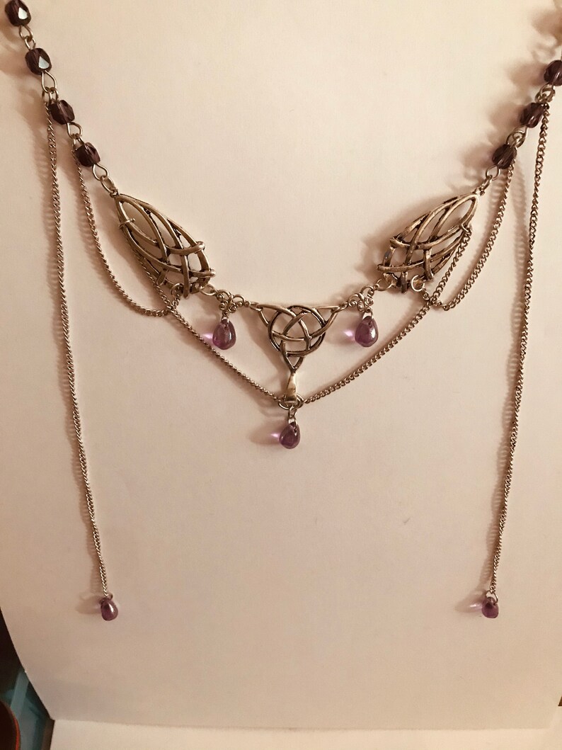 Celtic Tiara Chain Mail Diadem Circlet Purple Chain Mail - Etsy