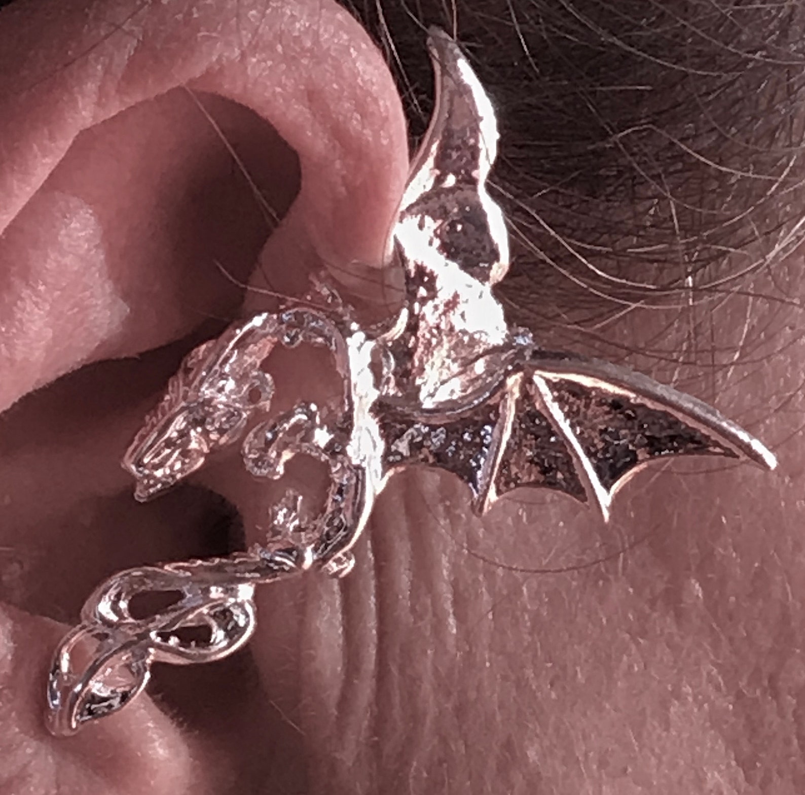 Dragon Ear Wrap Dragon Ear Cuff Silver Plated for the Right - Etsy