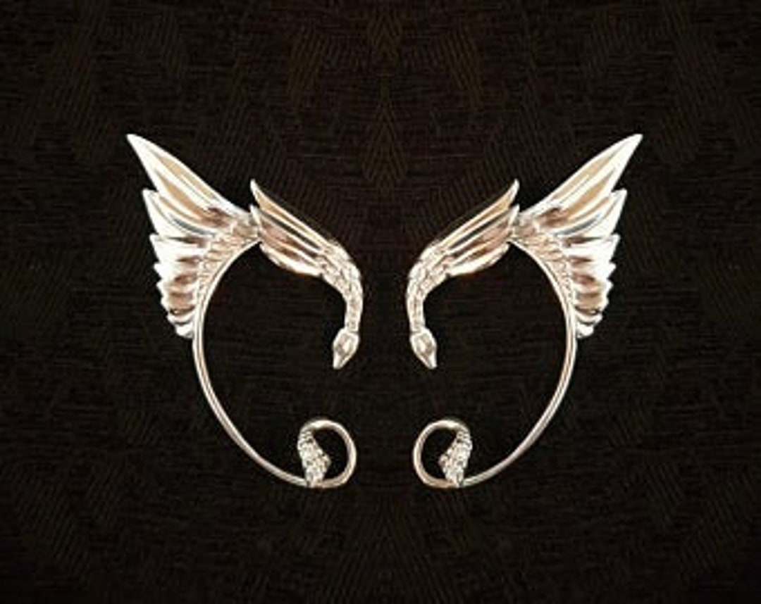 Elf Ears Wings Pair Silver Plated Bronze - Etsy