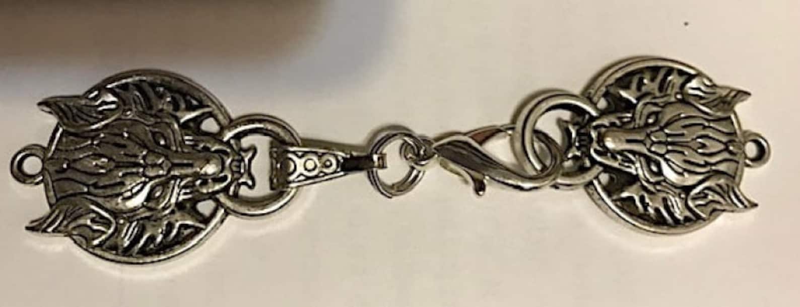 Wolf Cloak Clasp Silver Cape Closure Fibula Penannular - Etsy