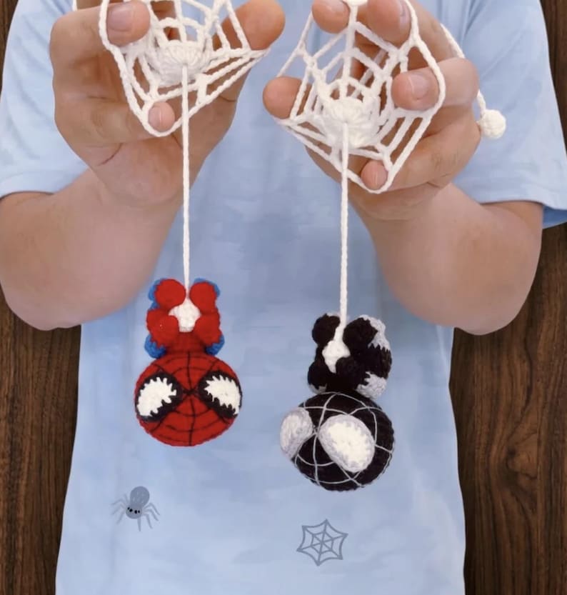 Spider-man Crochet Pattern, Car Hanging Pattern,amigurumi Superhero ...