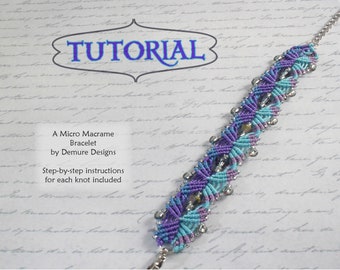 Micro Macrame Tutorial Falling Leaves Bracelet Pattern Beaded Macrame Jewelry Making DIY - Etsy