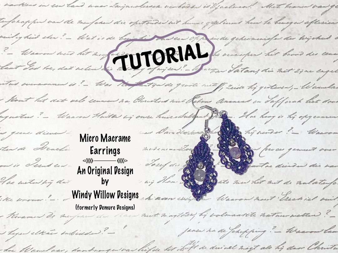 Micro Macrame Constant Hope Earring TUTORIAL - Etsy