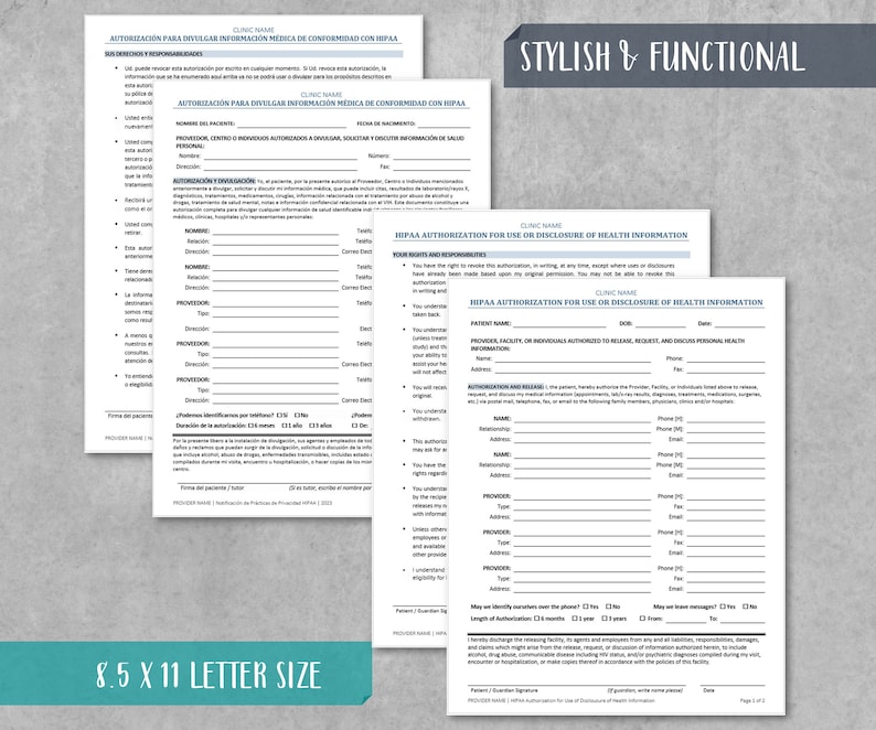 Medical Intake & Patient Information Template Bundle | English ...