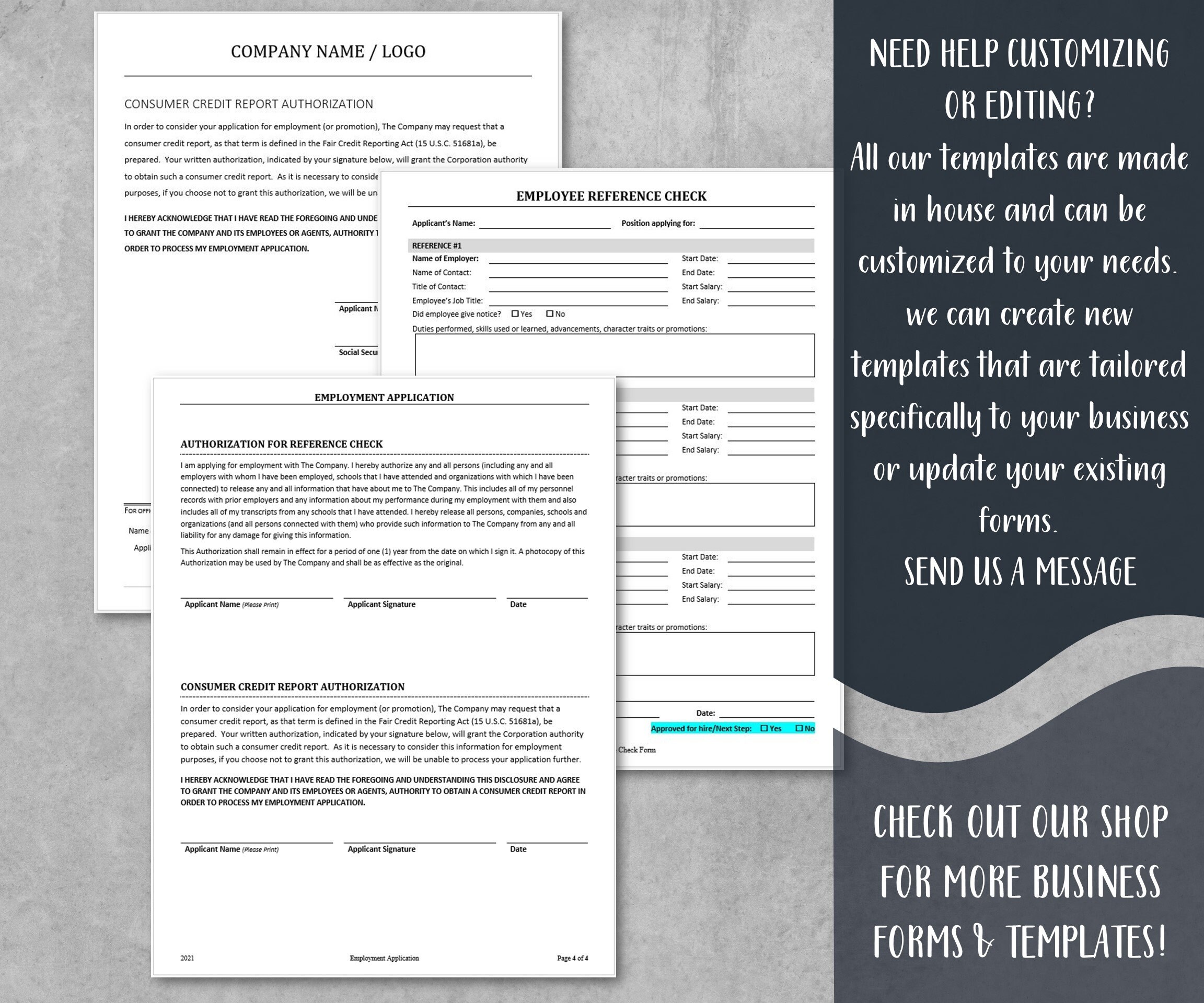 Employment Application Template | 3-page Layout | Job Application ...