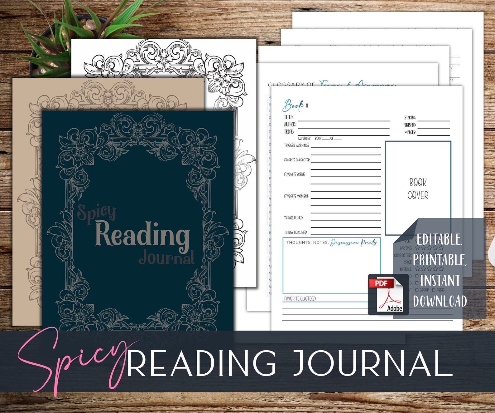 Spicy Book Reading Journal: Smut Book Review, Booktok (PDF) - Etsy