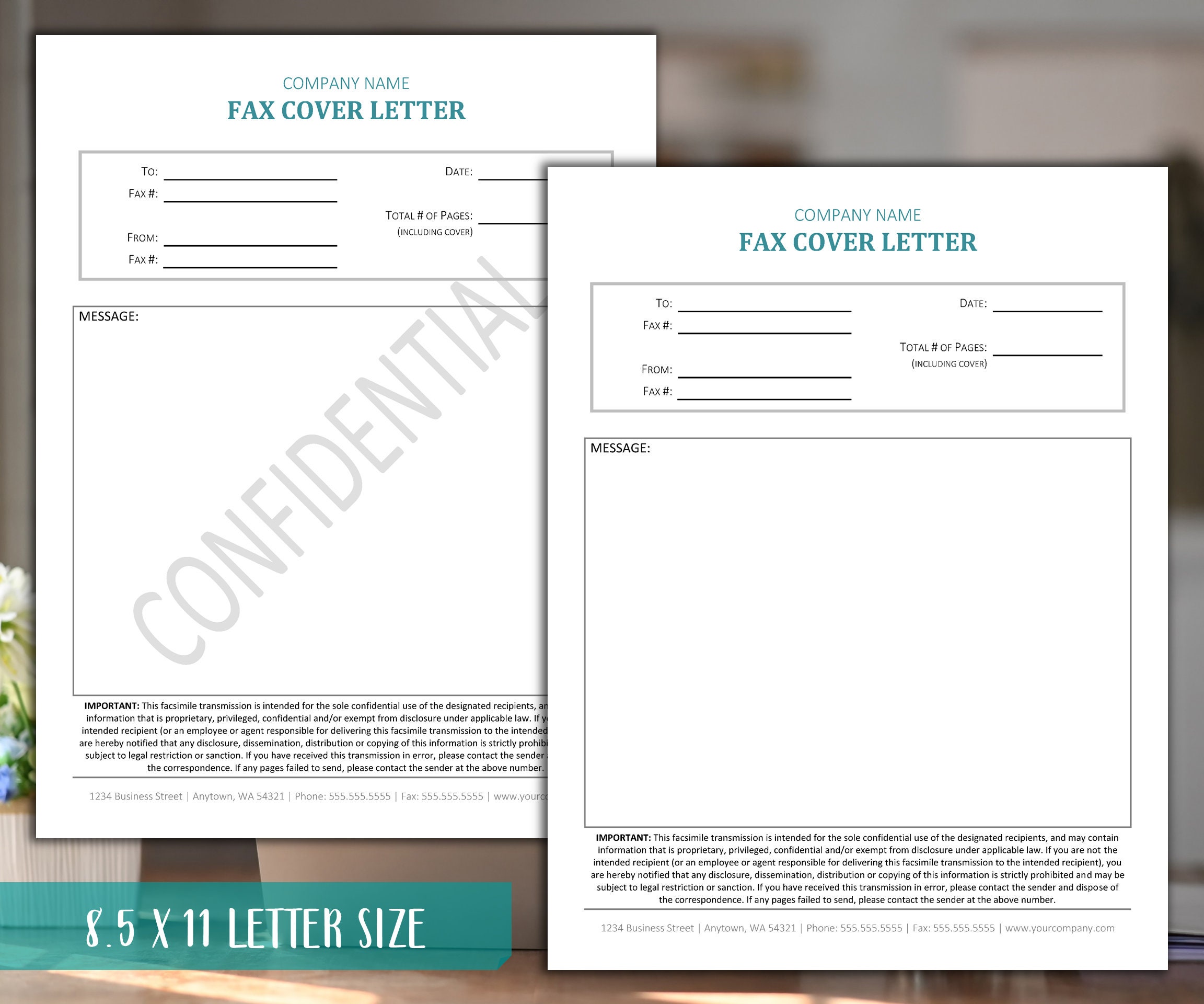 Fax Cover Sheet Templates | Confidential Fax Transmission | Facsimile ...