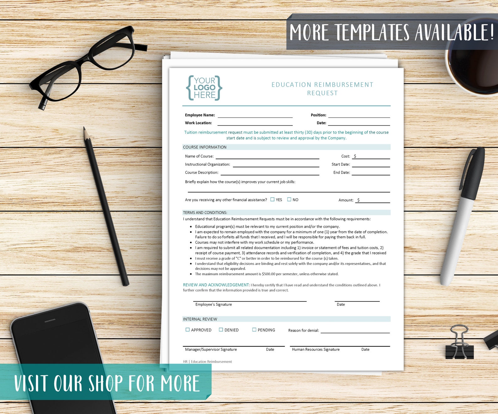 Employee Education Reimbursement Request Form Template | Training ...