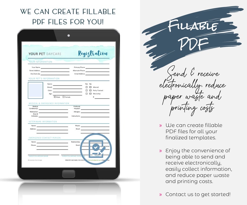 Doggy Daycare Bundle Registration Form New Dog Enrollment Application ...