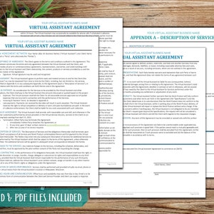 Virtual Assistant Agreement Template | Client Onboarding | Freelance ...