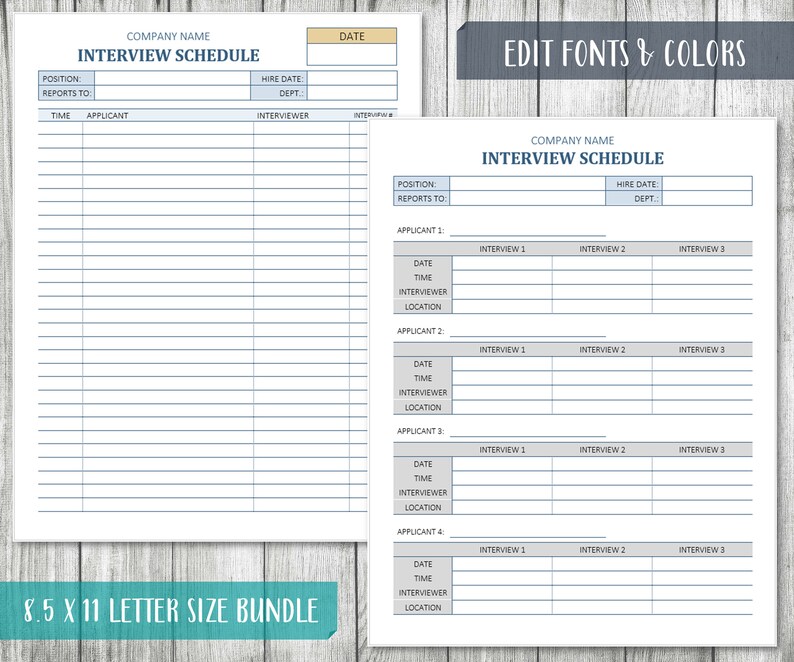 Employee Interview Schedule Tracker Templates | Interview Schedule ...