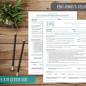 Employee Education Reimbursement Request Form Template | Training ...