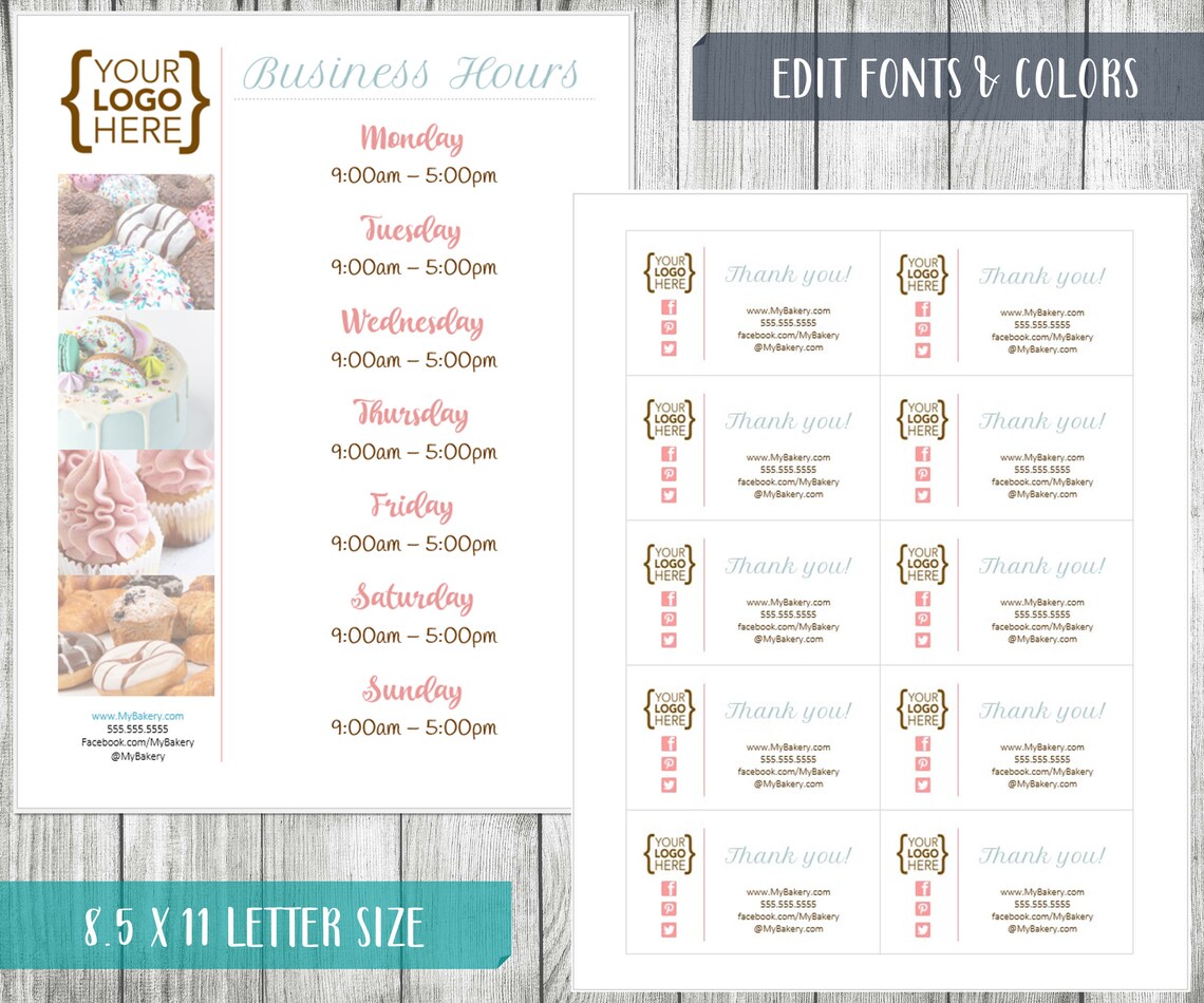 Bakery Business Template Bundle | Order Form | Price List | Business ...