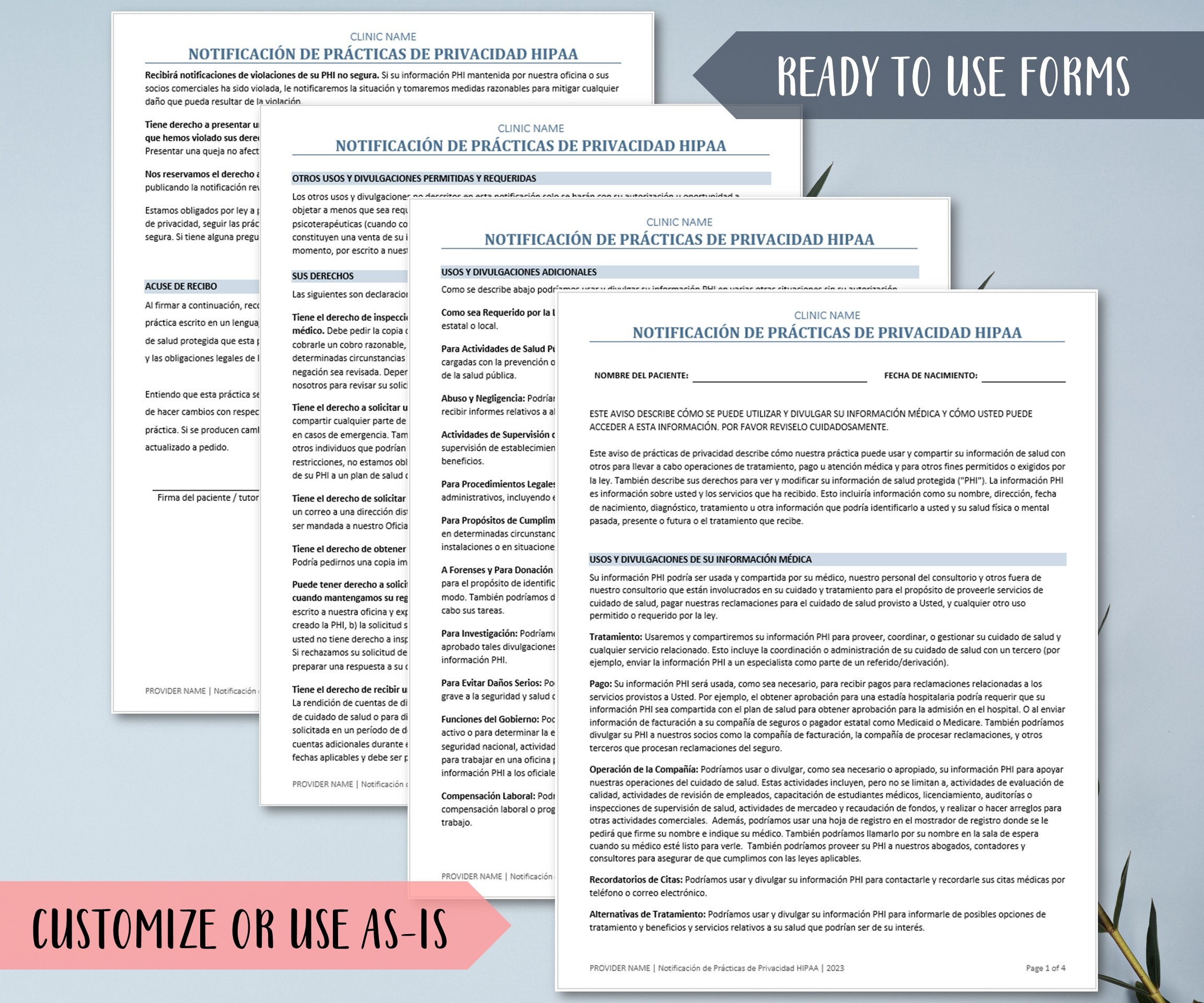 Medical Intake & Patient Information Template Bundle | English ...