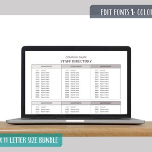 Employee Directory Template: Staff Contact List (microsoft Word .dotx ...