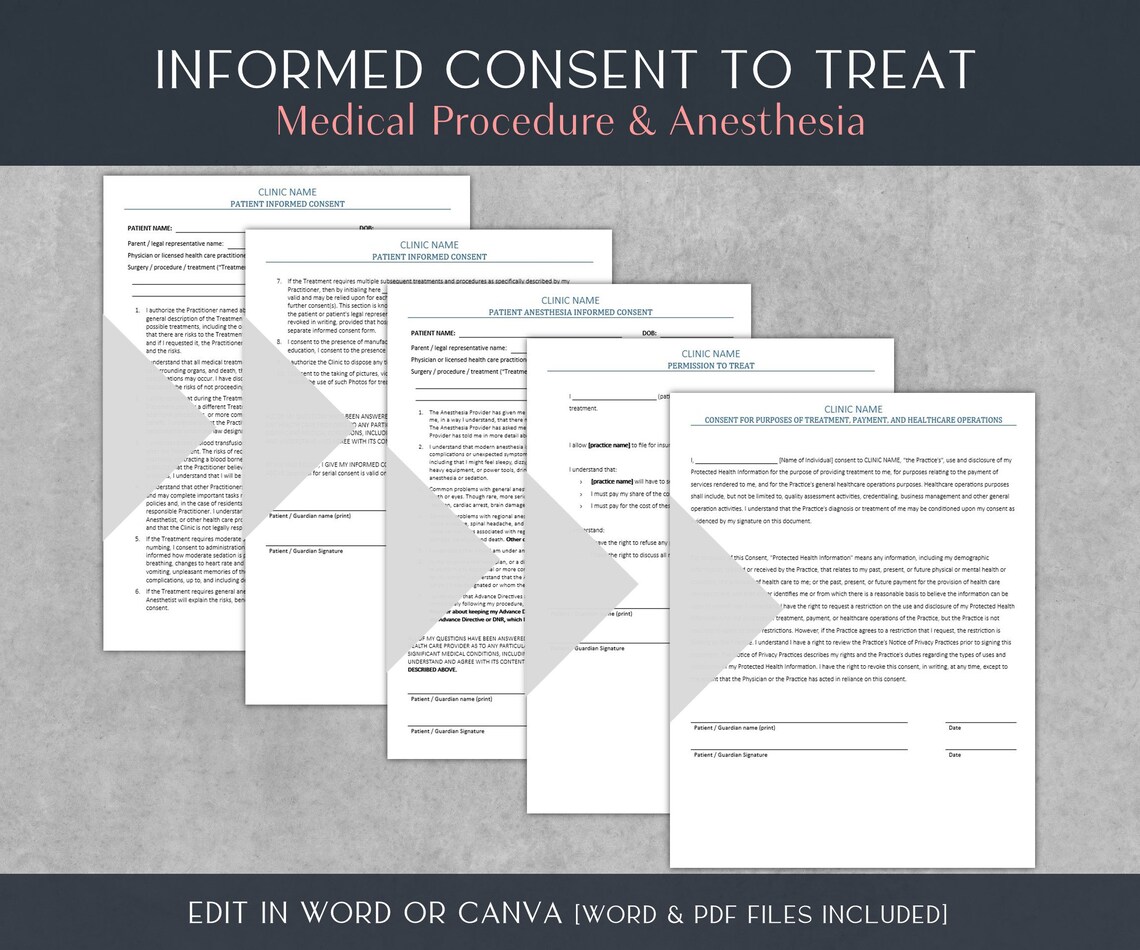 Informed Consent to Treat for Medical Procedures & Anesthesia | Patient ...
