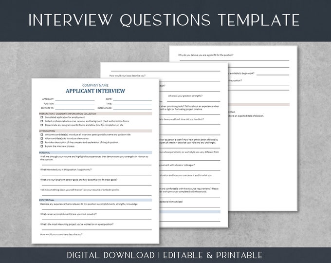 HR Candidate Interview Evaluation Form - Etsy