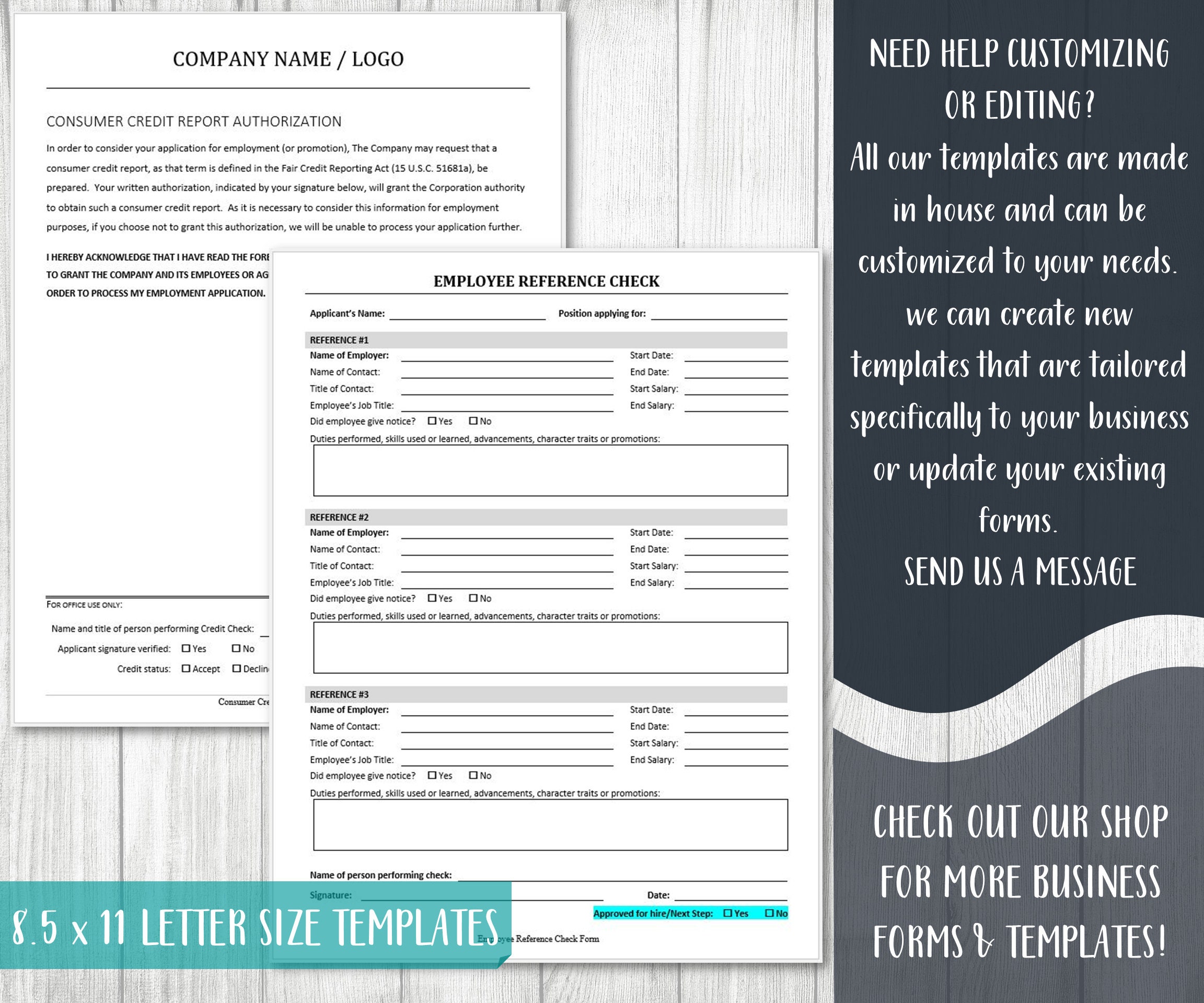 Employment Application Template 2-page Layout Job - Etsy