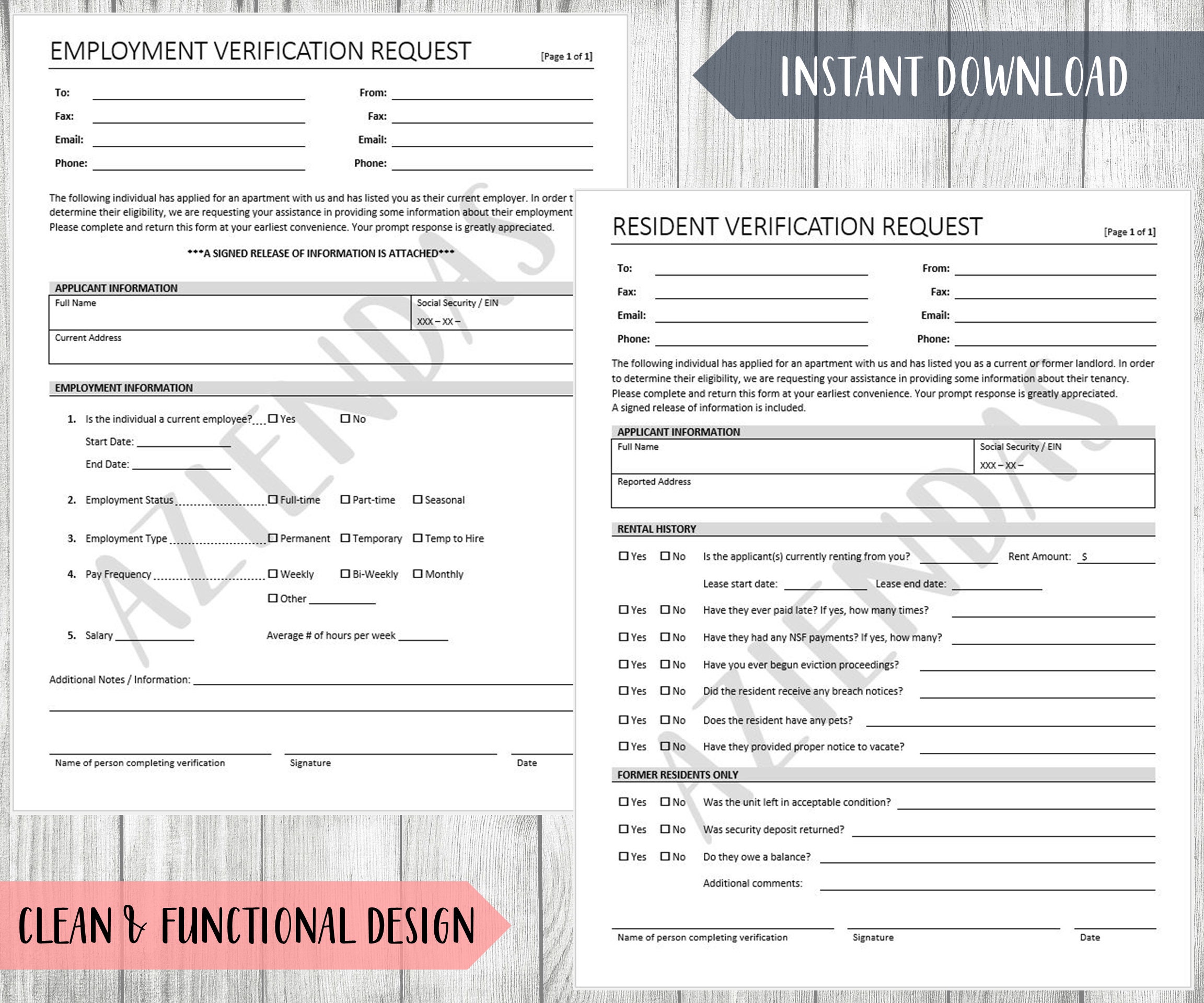 Rental Application Forms & Residential Lease Templates | Tenant ...