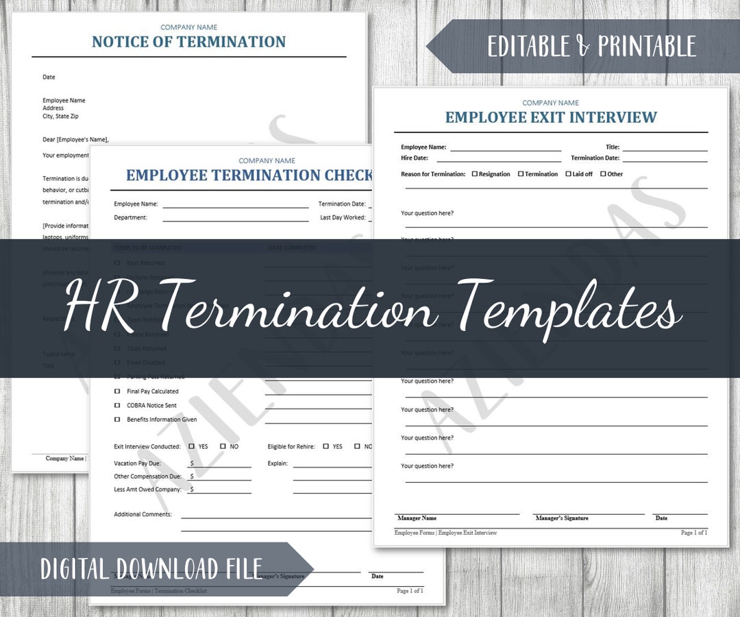 Employee Termination Templates: HR Letter, Exit Interview (digital ...