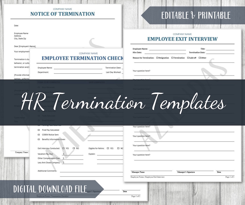 Employee Termination Templates: HR Letter, Exit Interview (digital ...