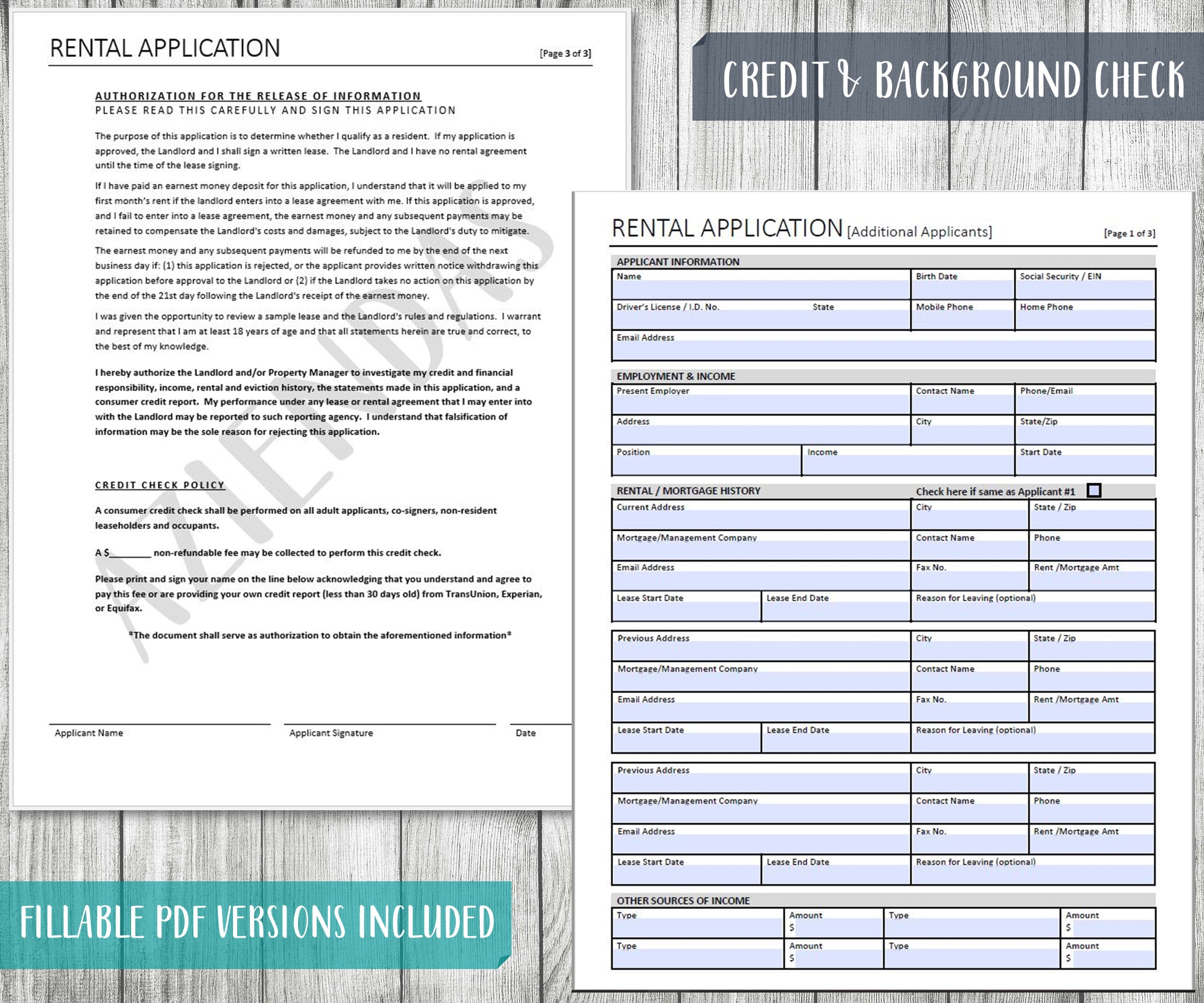 Rental Application Forms & Residential Lease Templates | Tenant ...