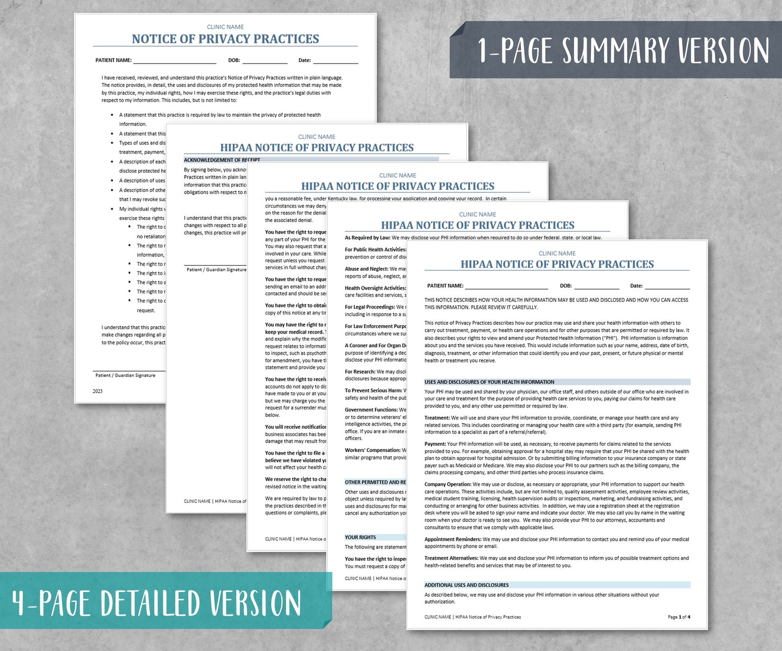 Medical Intake & Patient Information Template Bundle | English ...
