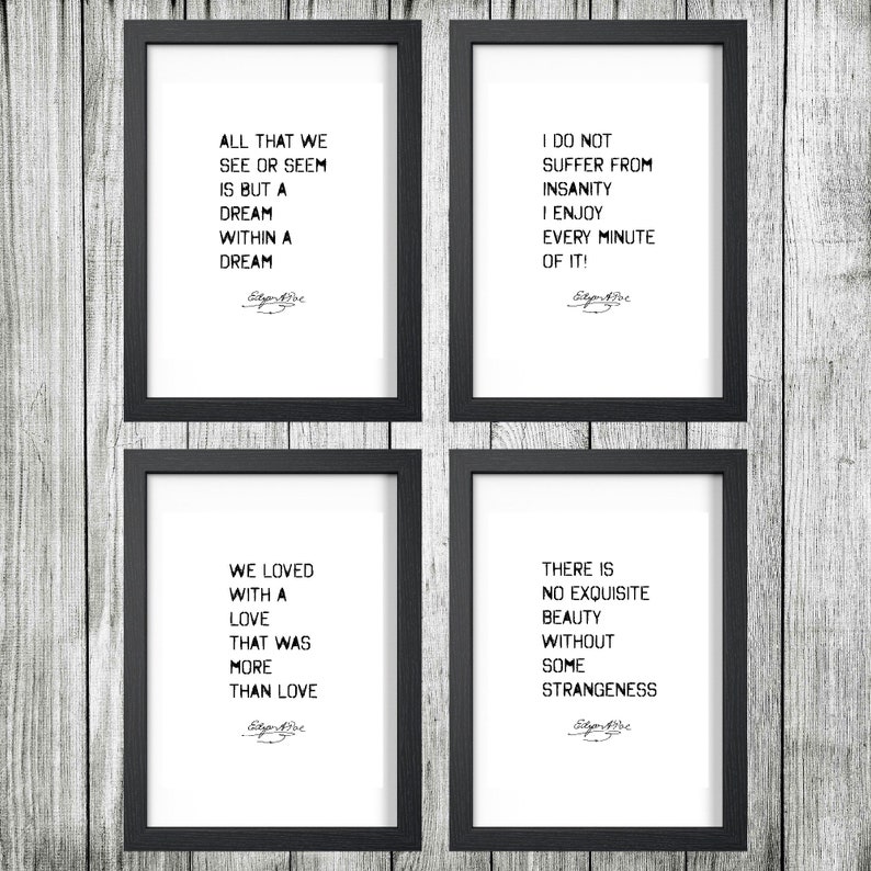 Edgar Allan Poe Quotes Printable Bundle Digital Download - Etsy