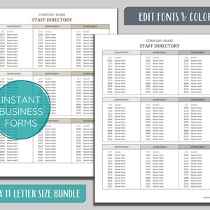 Employee Directory Template: Staff Contact List (microsoft Word .dotx ...
