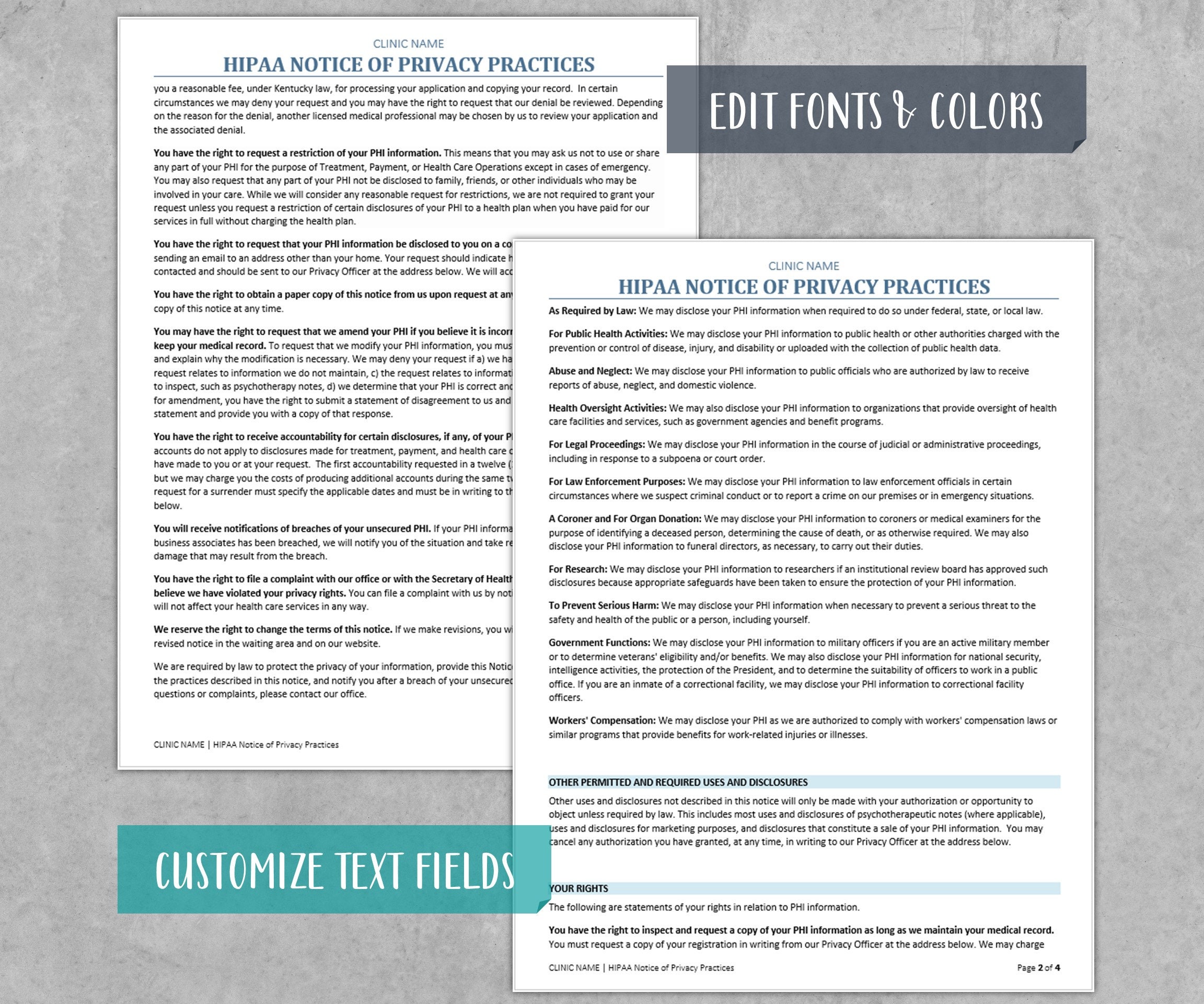 HIPAA Notice of Privacy Practices Template: Medical Intake Forms (PDF ...
