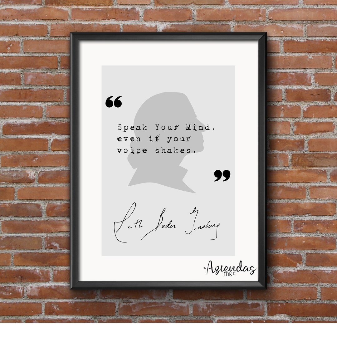 RBG Quote Poster: Ruth Bader Ginsburg Art Print (digital Download) - Etsy