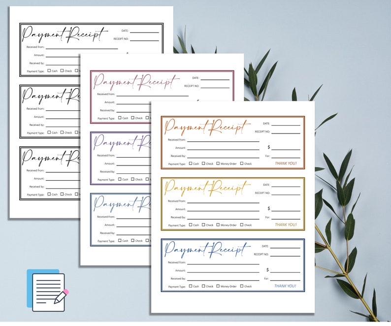 Receipt for Payment Template | Printable, Editable | Purchase Receipt ...