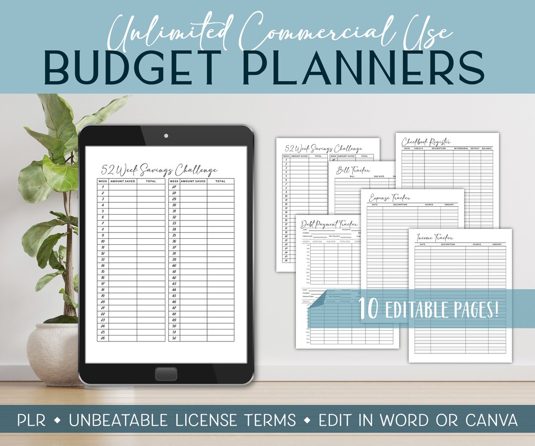 Budget Planner Bundle | 52 Week Savings Plan | Bill Tracker | Check ...
