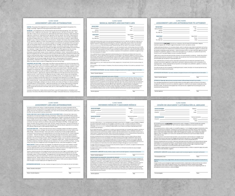 Medical Patient Intake Forms Bundle: Healthcare Templates (english ...