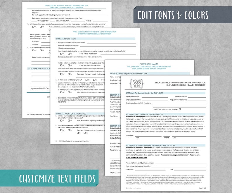 FMLA Form Templates Bundle: 9 HR Forms (word) (digital Download) - Etsy