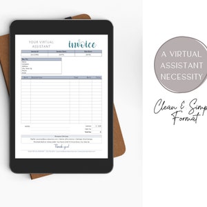 Virtual Assistant Invoice Template | Client Billing Time Tracking ...